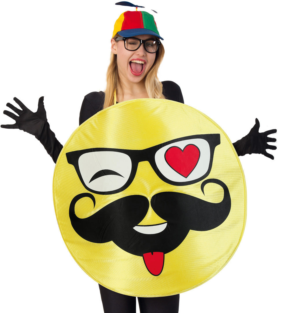 narrenwelt Kostüm Emoji Hipster Smileykostüm Emoticon Nerd Smiley Kost